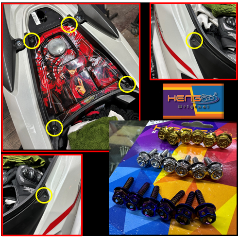 HENG Original Under Seat Tank and Side Body/Fairings bolts for HONDA ...