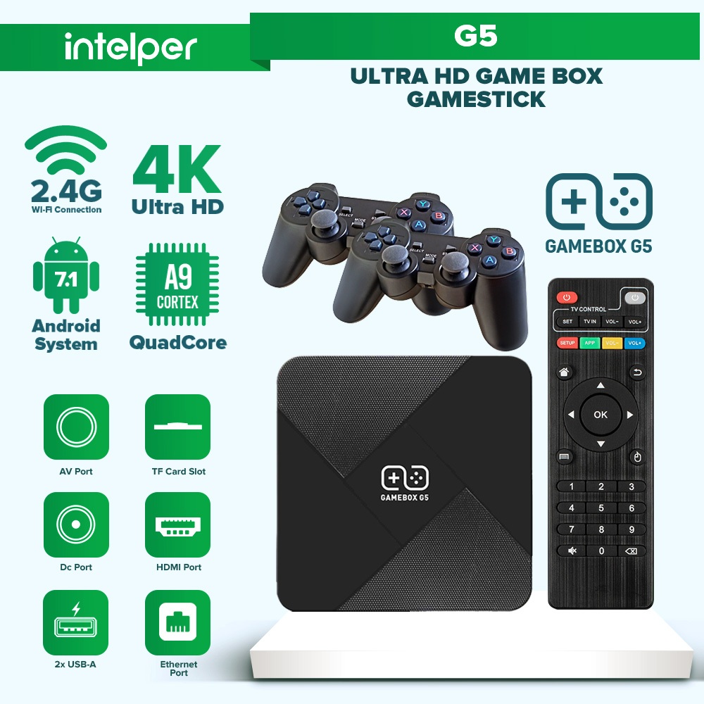 Intelper G5 Smart TV Game Box 4K HD 2.4G WiFi 1+8GB Android 9 TV Box ...