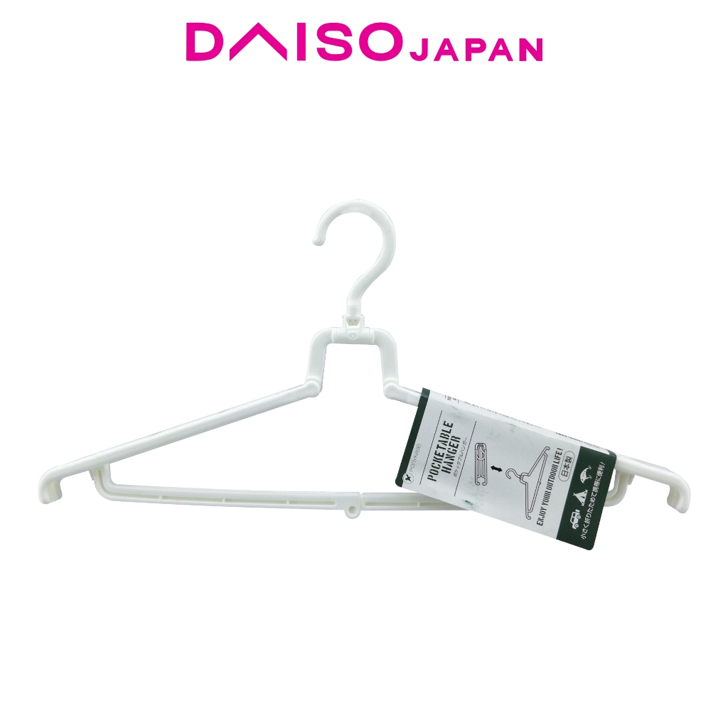 Daiso Pocketable Folding White Hanger | Shopee Philippines