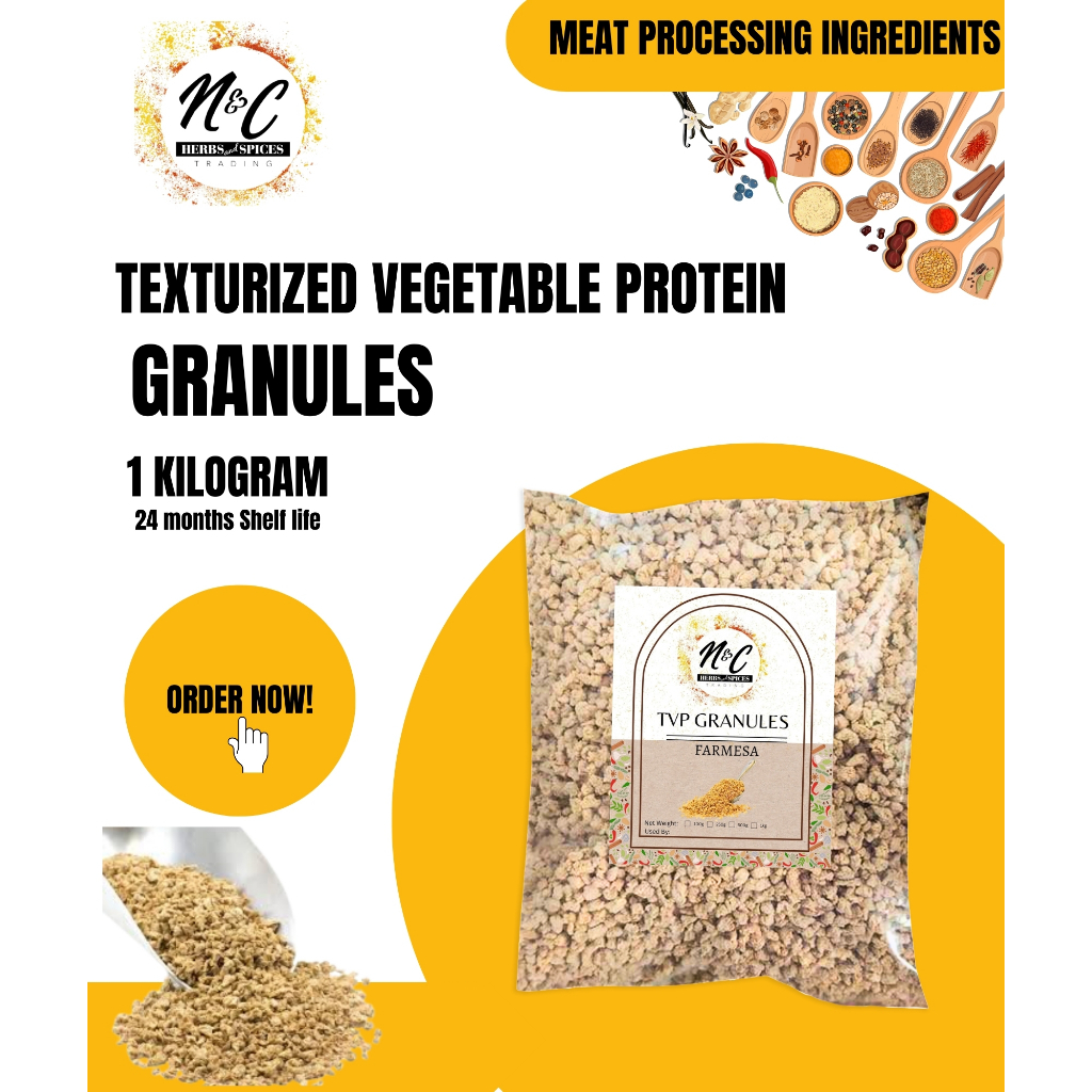 TVP Granules Meat Extender 100g 250g 500g 1kg Herbs & Spices | Shopee ...