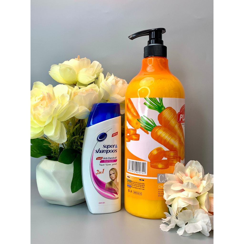 1380ML Carrot/Milk Body Wash AND Hair Shampoo Fast Regrowth Hair Thick ...