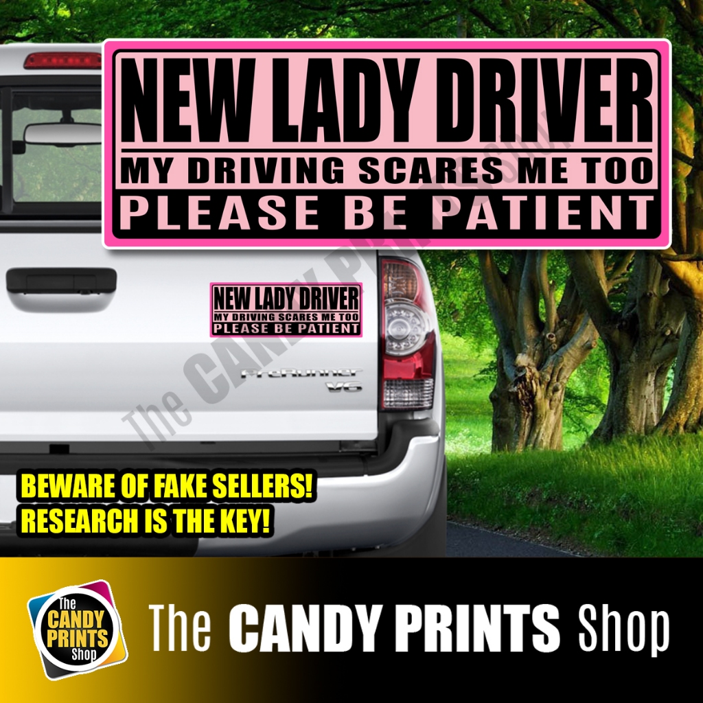 LIMITED EDITION : Magnetic Waterproof New Lady Driver Signs for Car ...