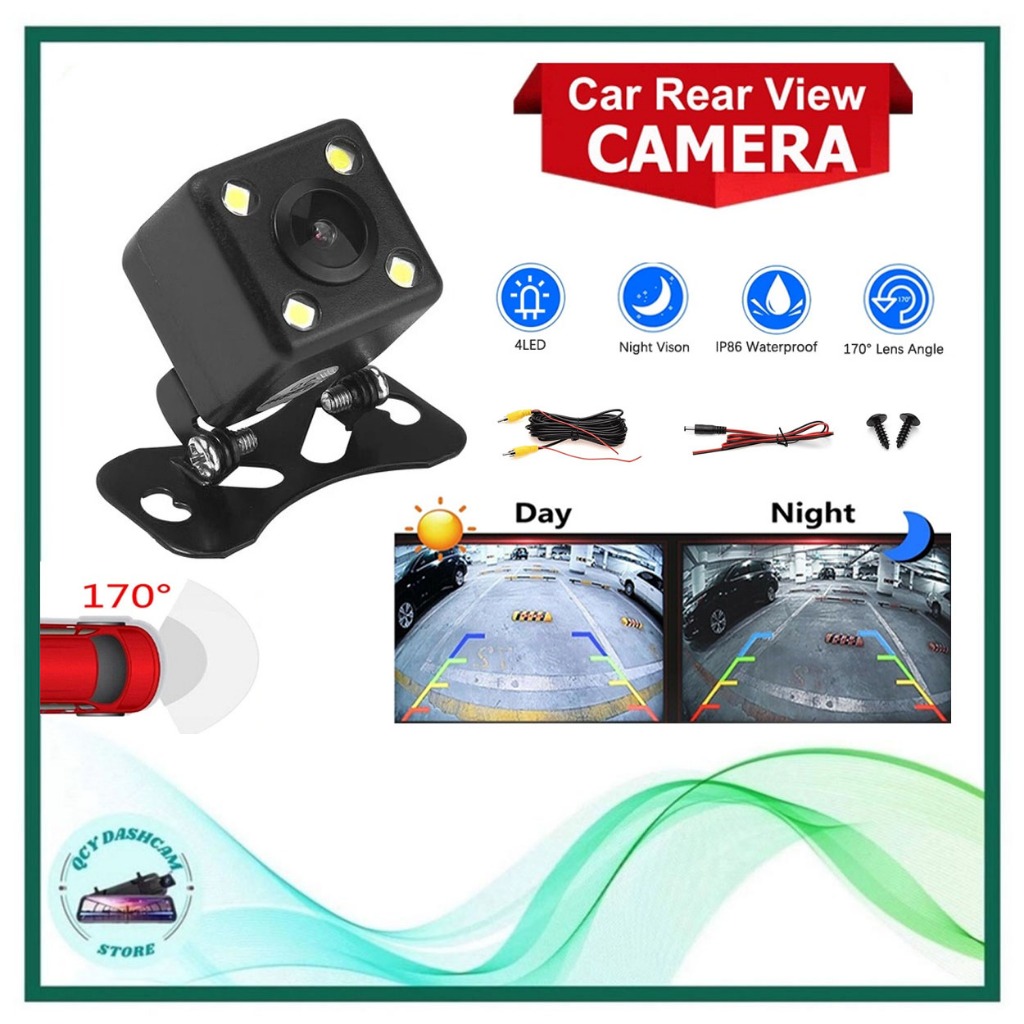 4 LED Car Rear View Camera Night Vision 170 Degrees Wide Angle ...