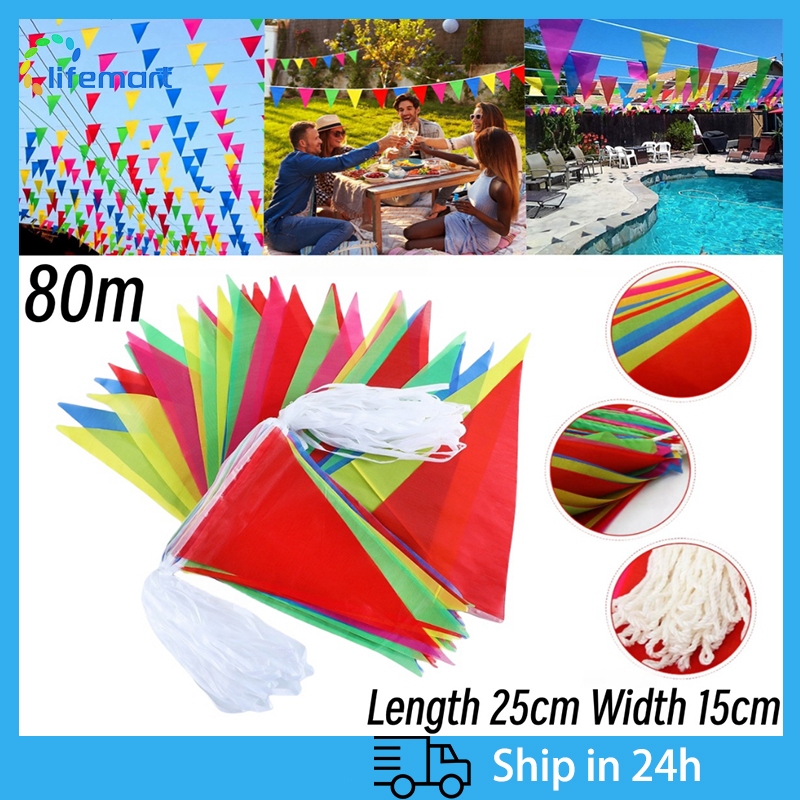 80Meter Banderitas Fiesta Flag Birthday Party Grand Opening Party ...