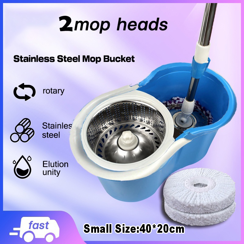 Mop With Spinner Stainless Steel Basket with Drain Cap Tornado Mop ...