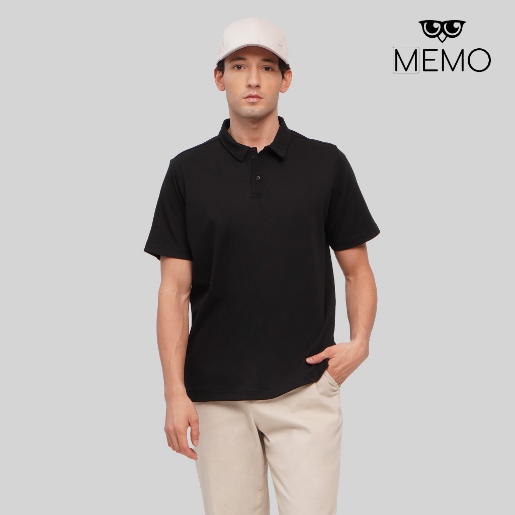 Memo Regular Fit Cotton Polo For Men (Black/Brown/Gray) | Shopee ...
