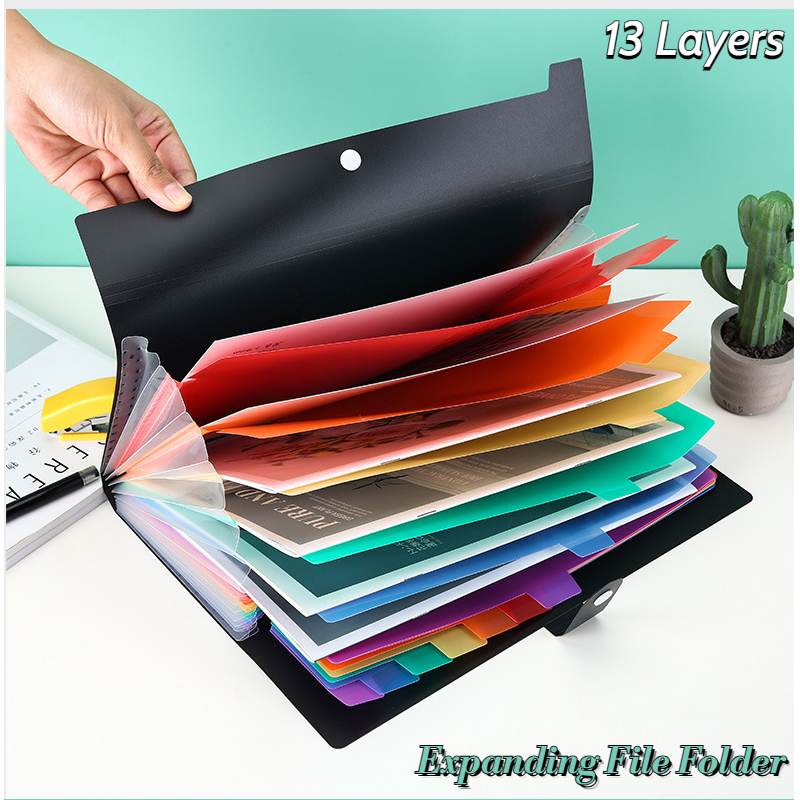 A4 Expanding File Folder 13Layers Document Envelope Bag Paper ...