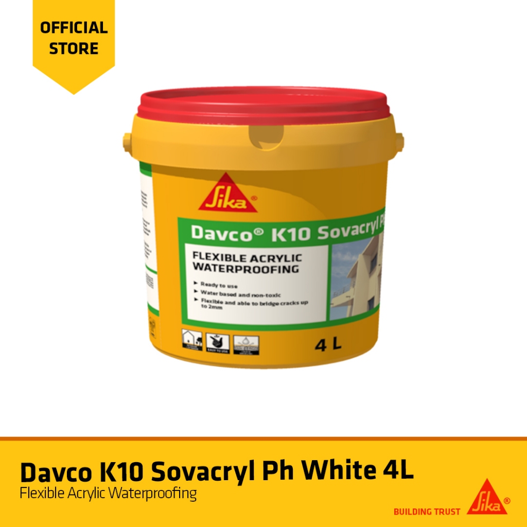 SIKA Davco K10 Sovacryl PH White 4L (5kg) pail | Shopee Philippines