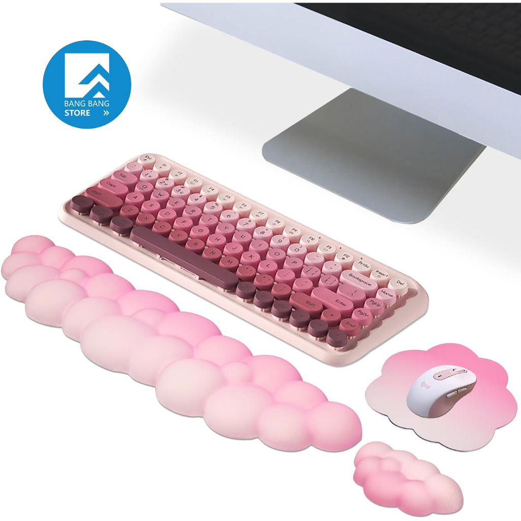 Keyboard Cloud Wrist Rest,Memory Foam,with PU Leather Ergonomic Desk Cloud Wrist Pad for ...