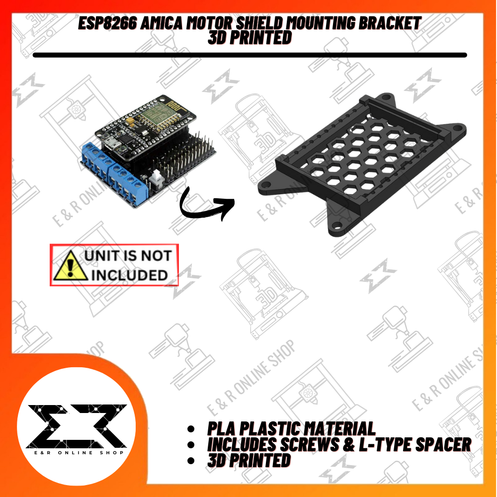 NodeMCU ESP8266 AMICA Motor Shield Mounting Bracket 3D Printed | Shopee ...