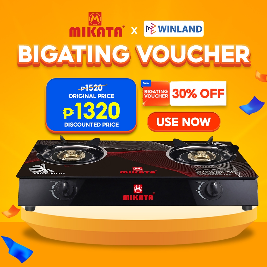 Mikata by Winland Double Brass High Efficiency Burner Glass Top Gas Stove MIK-MGS-802G | Shopee ...