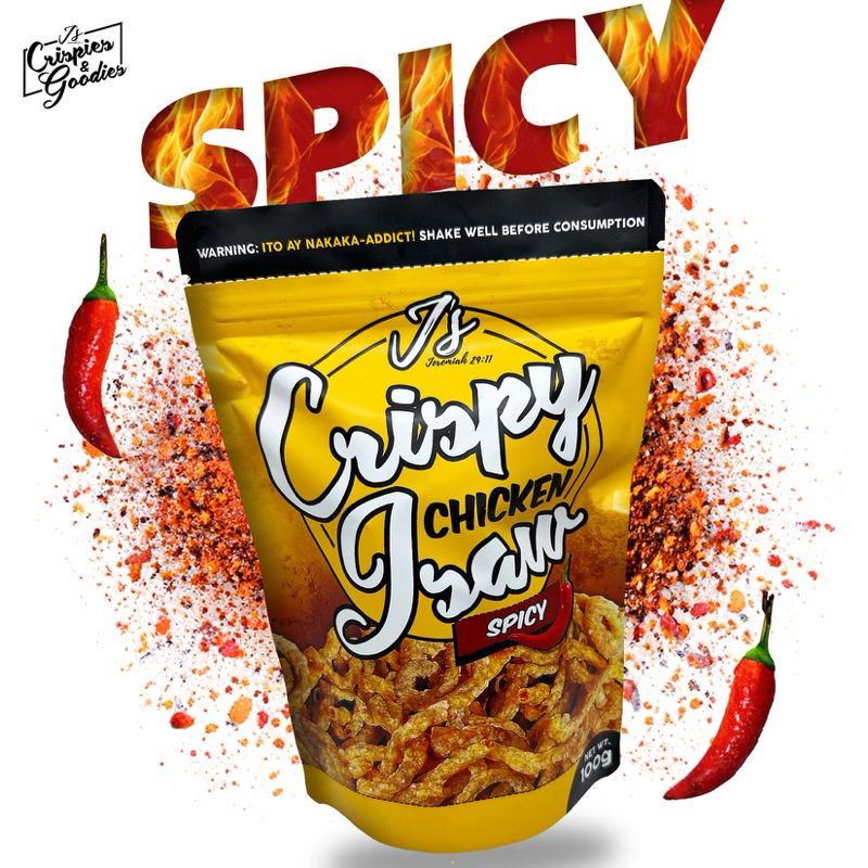J's Crispy Chicken Isaw - Spicy Flavor - 100g | Shopee Philippines
