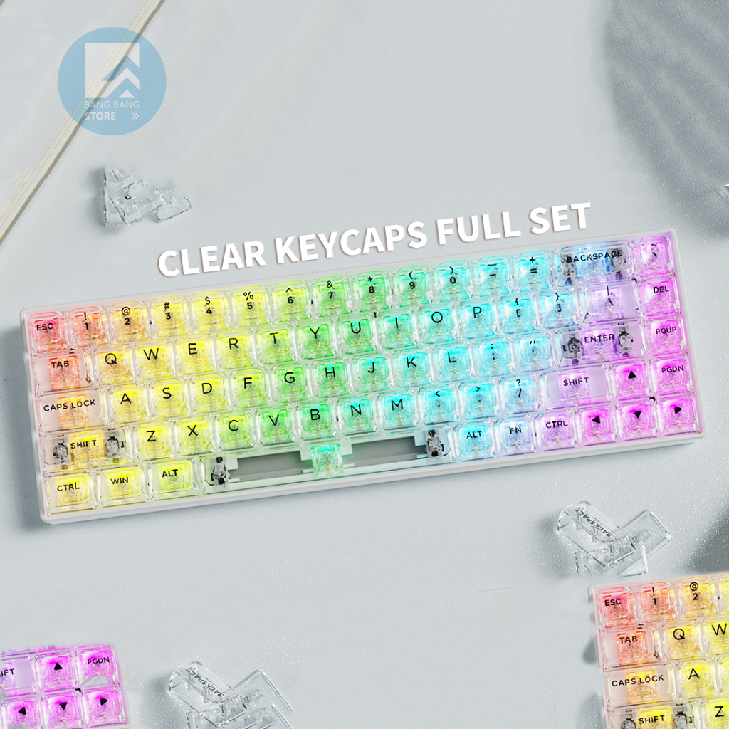 Transparent Keycaps 155 Keys NSA Profile Backlight PC Material for 61 ...