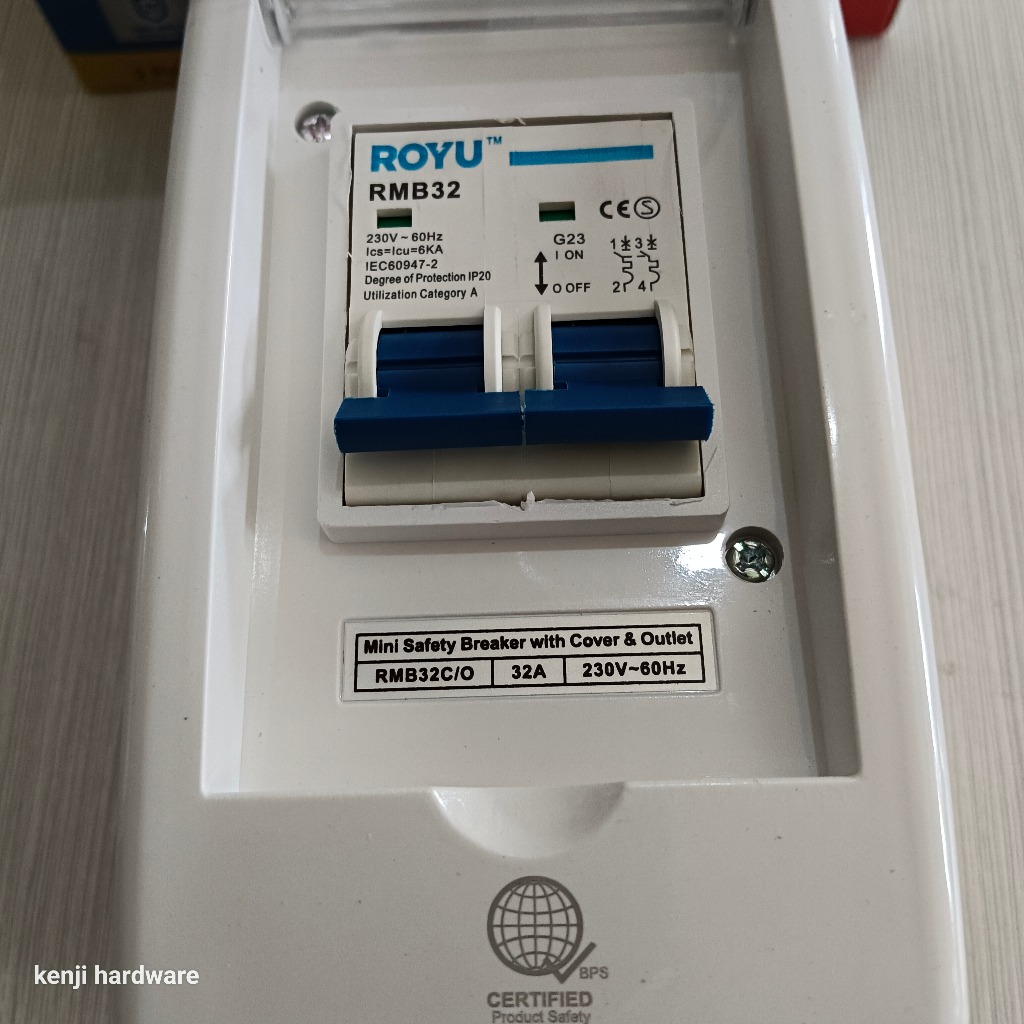 Royu Mini Safety Breaker with Cover and Outlet 20A, 32A (DIN Rail Type ...