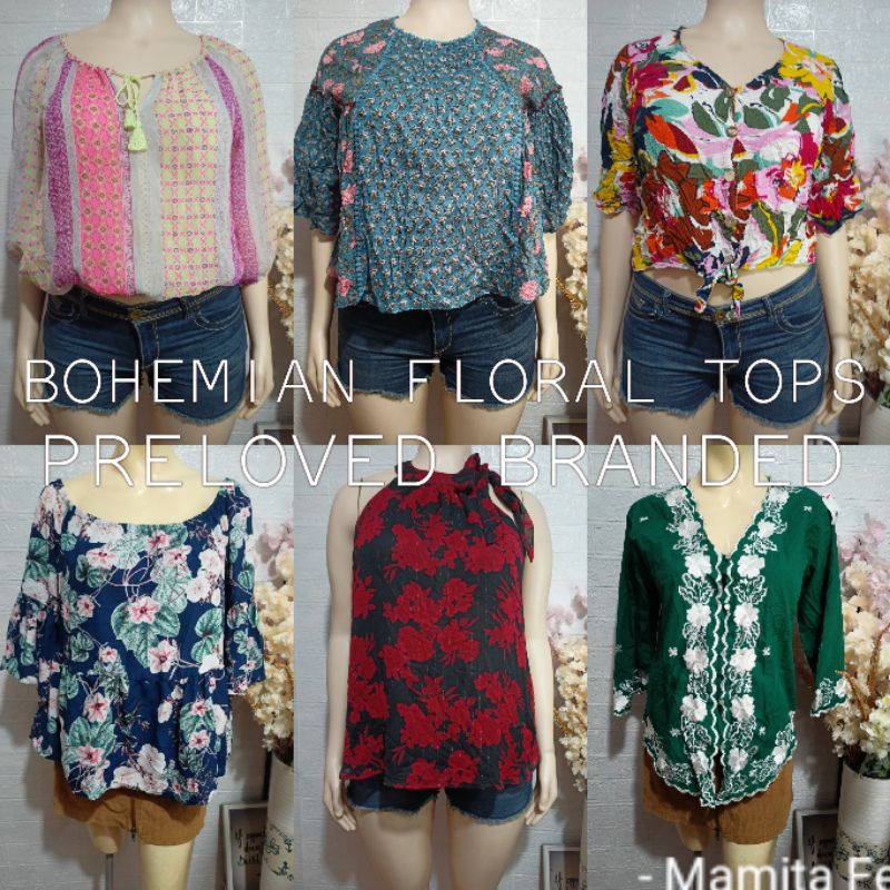 PRELOVED US BRANDED BLOUSES BOHEMIAN FLORAL S TO 5XL | Shopee Philippines
