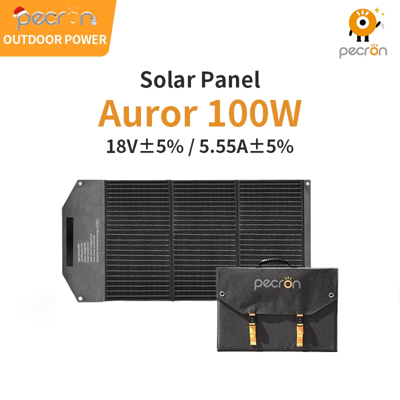 Pecron Auror 100w Portable Foldable Solar Panel 18v 5 55a Splash Prevention For Outdoor Camping