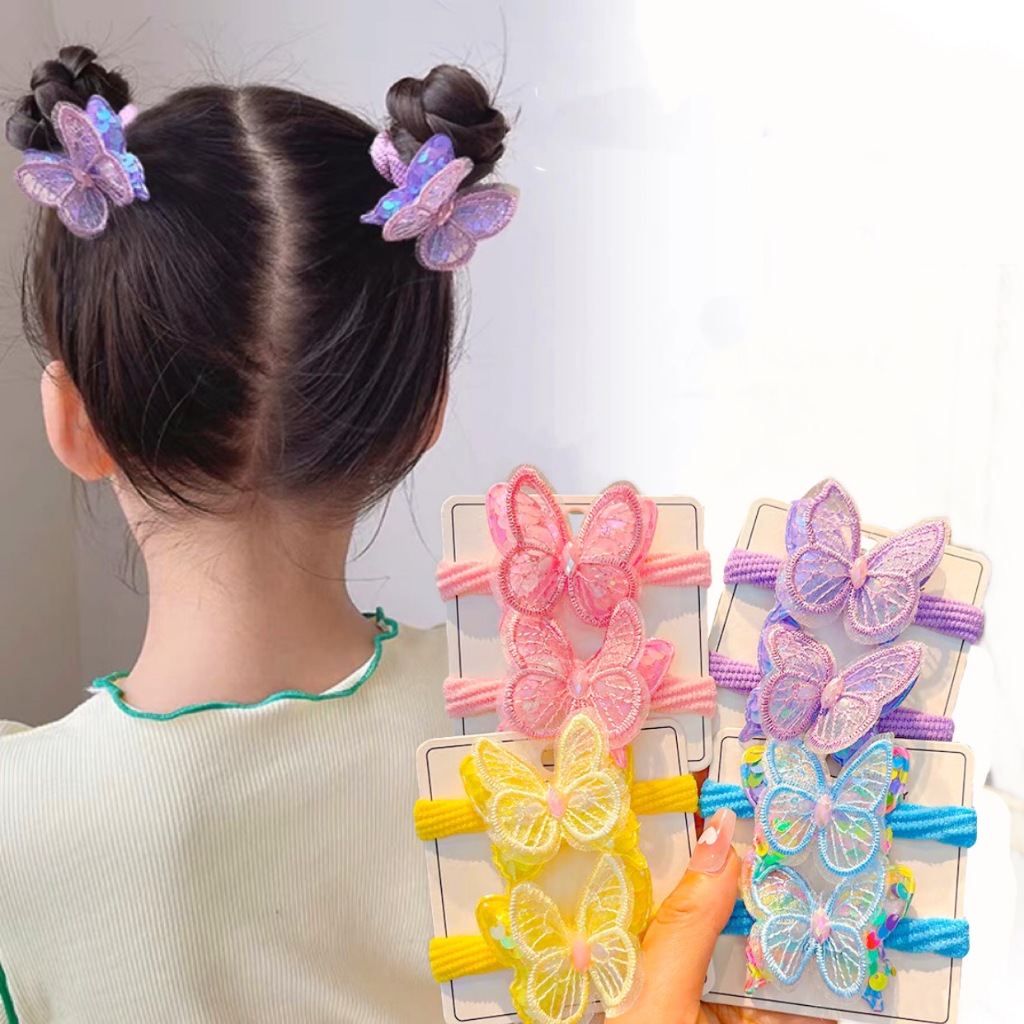 Girls Embroidered Butterfly Clip Set Women Girls Bangs Side Clips Sweet ...