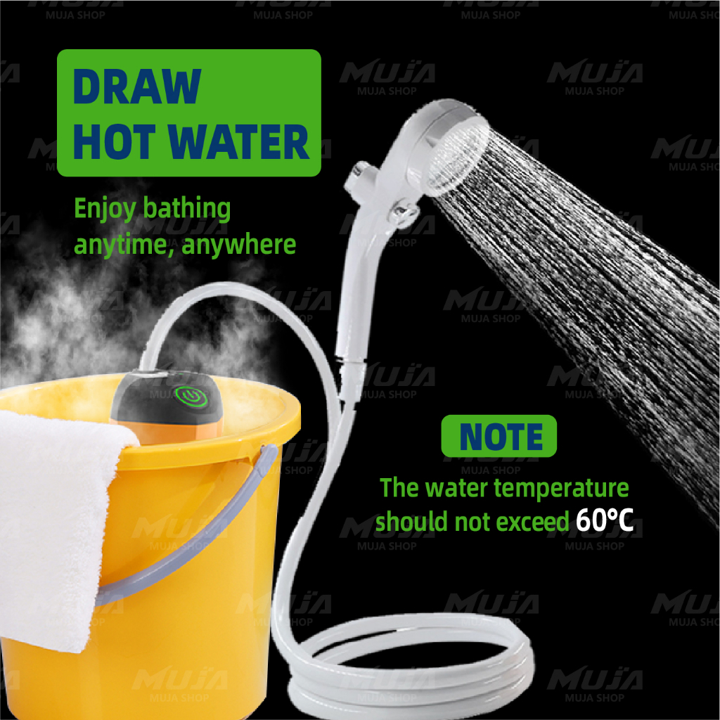 Outdoor Camping Shower Portable Electric Shower Pump IPX7 Waterproof ...