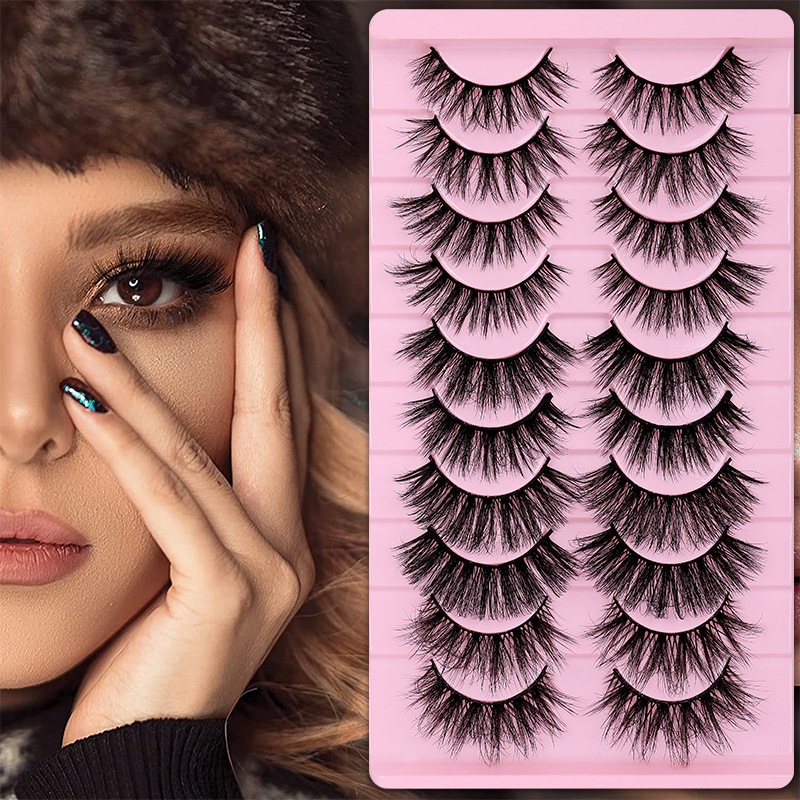 10pair 3D Fairy Princess Comics Eyelash Natural Soft Mink False ...