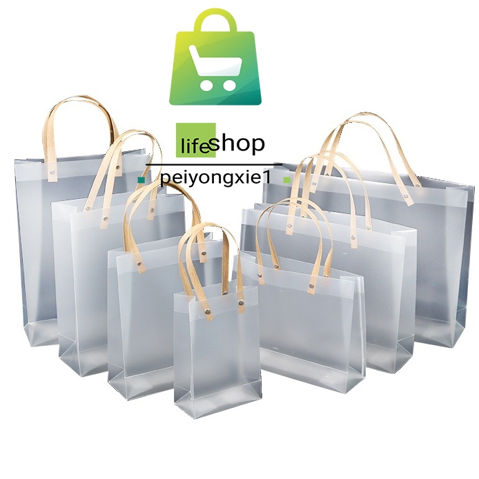 Frosted PVC tote Bag Transparent Tote handbag gift Clear plastic bag ...