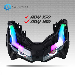 Honda ADV 160 ADV 150 HID Headlight Assembly With Angel Eyes RGB LED ...