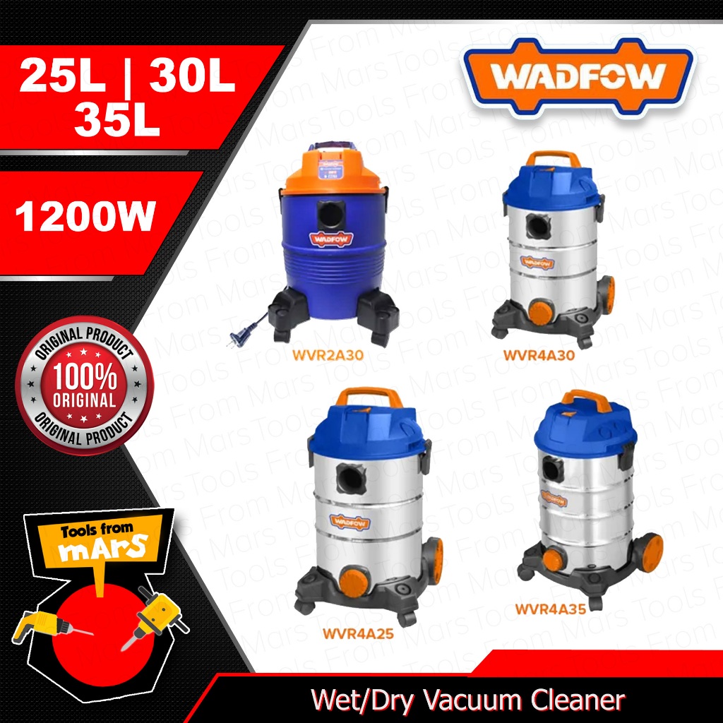 Wadfow 1200W Wet & Dry Vacuum Cleaner 25L - 35L Capacity Household Floor Cleaning Tools -TFM ...