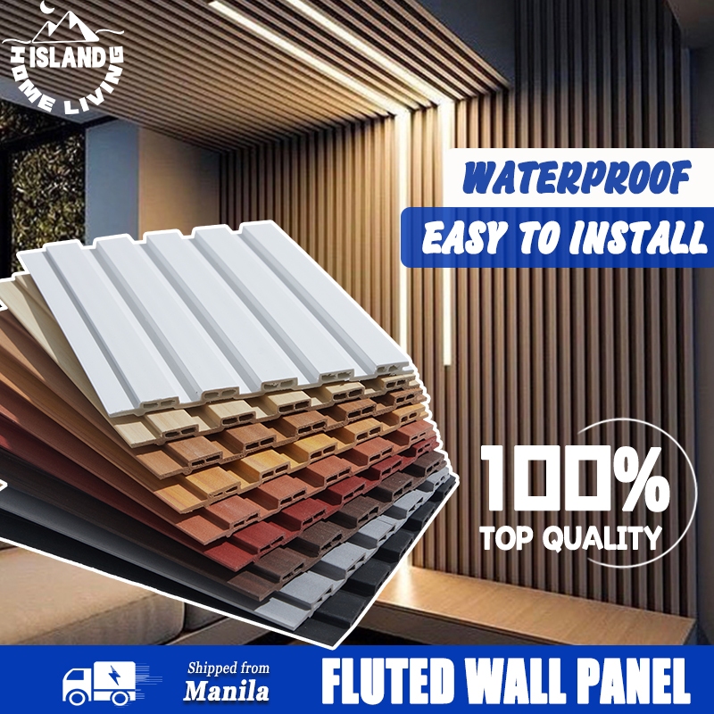 【ISLAND】Solid Wood Wall Panels WPC Fluted Panels Fluted Wallpaper for ...