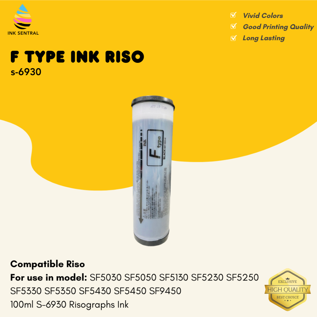 INKSENTRAL Compatible F-Type Black RISOs Ink 1000ML for F/FII/SF Series ...