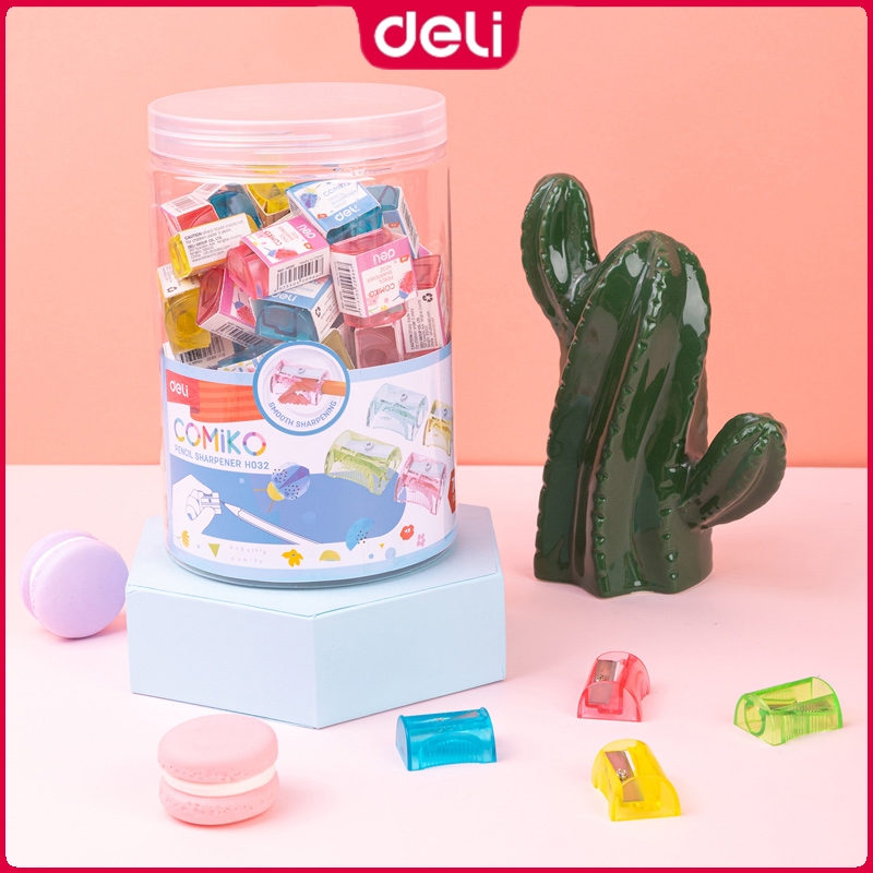 Deli Pencil Sharpener One Hole for Standard Pencil 8mm Assorted Color ...