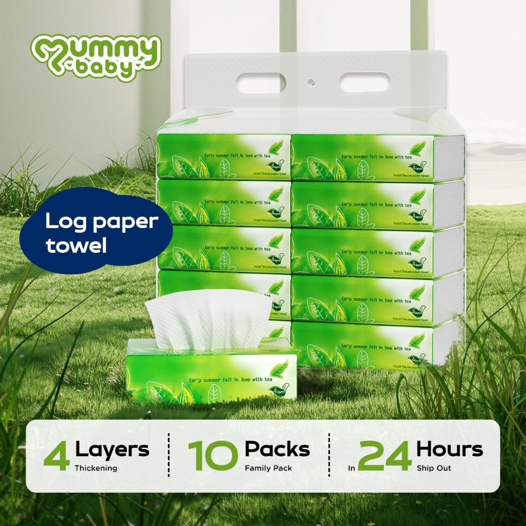 Organic green tea Facial Tissue Paper 4 ply 10 Packs Tissue Toilet ...