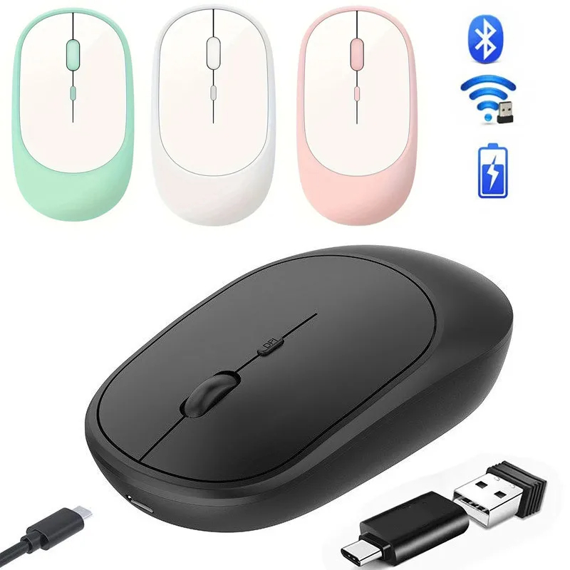 Wireless mouse charging Bluetooth 2.4G 2400DPI suitable for PC laptop ...