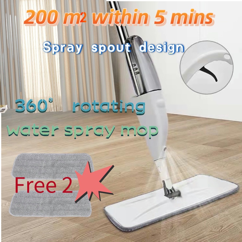 【Ready Stock】Mop With Spray And Bucket Spin Mop 360 Spin Mop Stainless ...