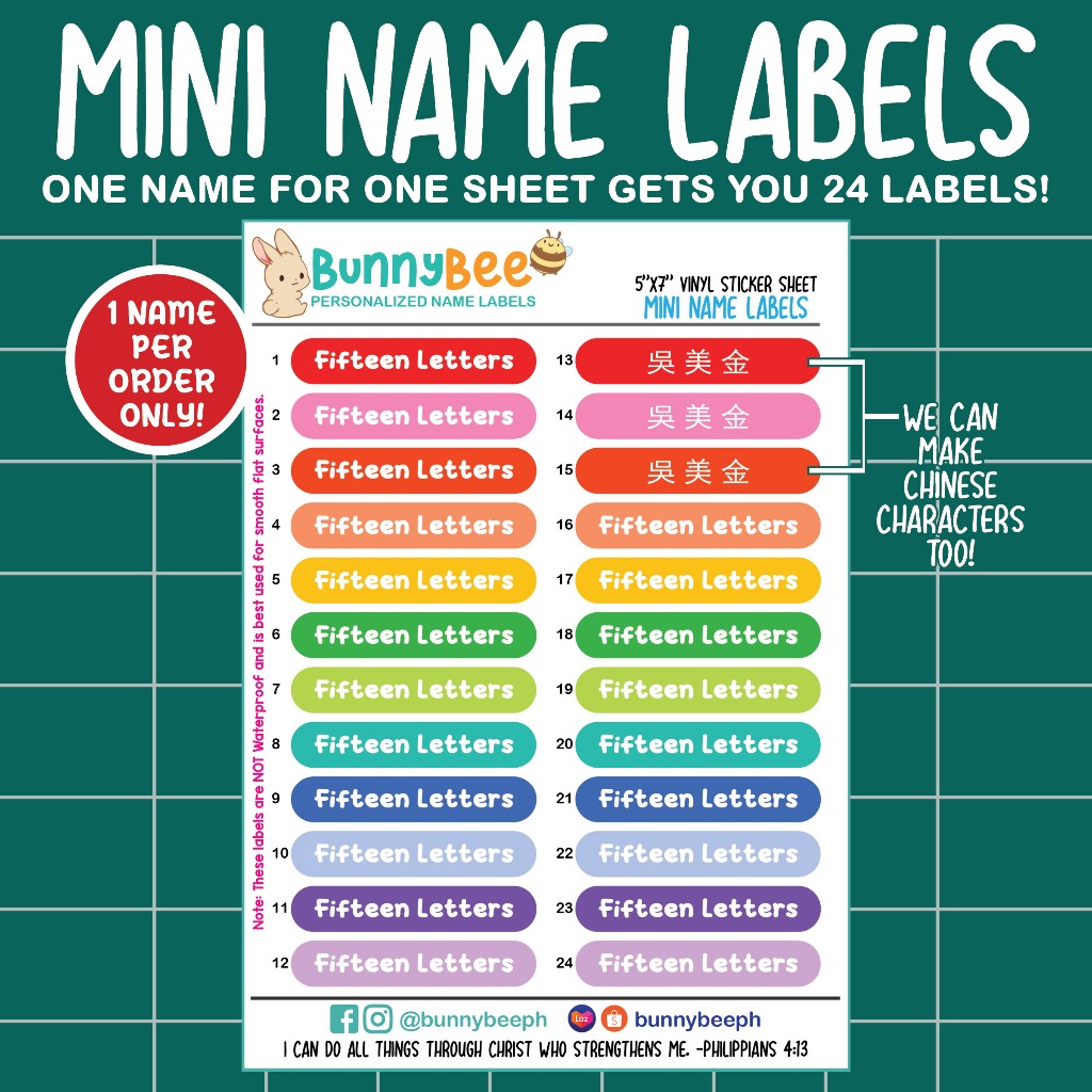 Personalized Mini Name Labels (Glossy) | Shopee Philippines