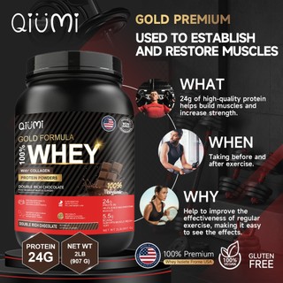 QIUMI 100% Whey Protein Powder Gold Standard Energy Drink Muscle Growth ...