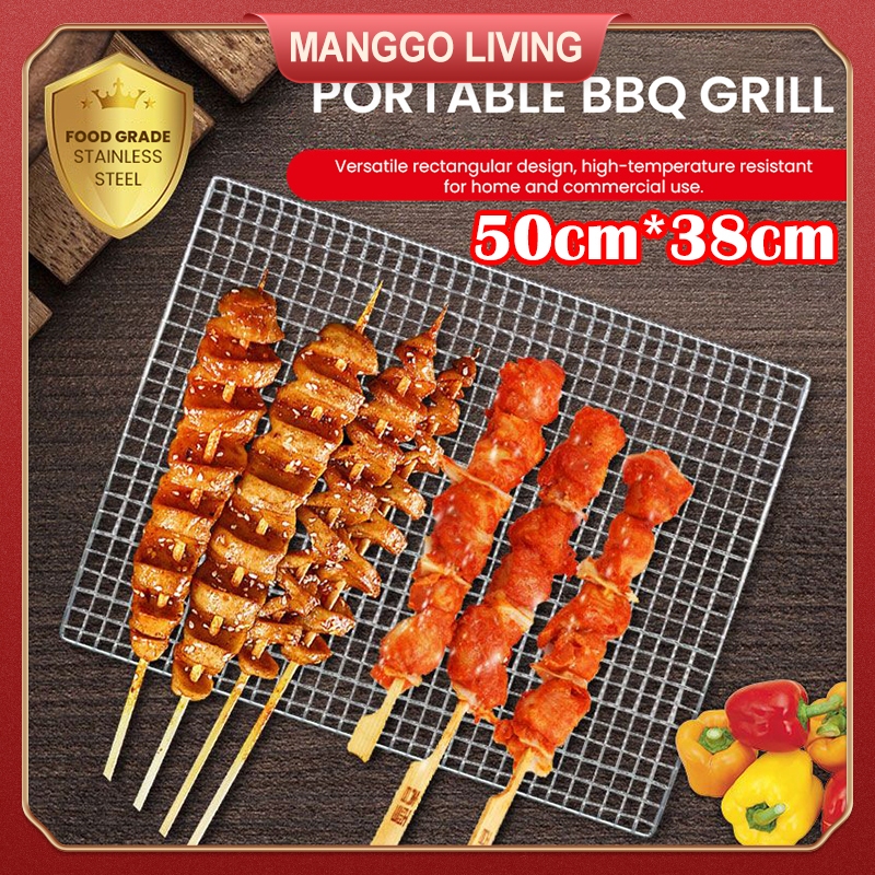 Stainless Steel BBQ Grill Portable Outdoor Charcoal Barbecue Grill Net ...