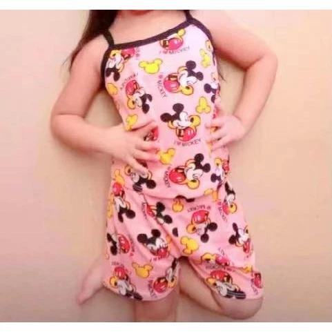 Girly Kids SPAGHETTI SHORT TERNO 5-7YRS Disney Prints Cotton Spandex ...