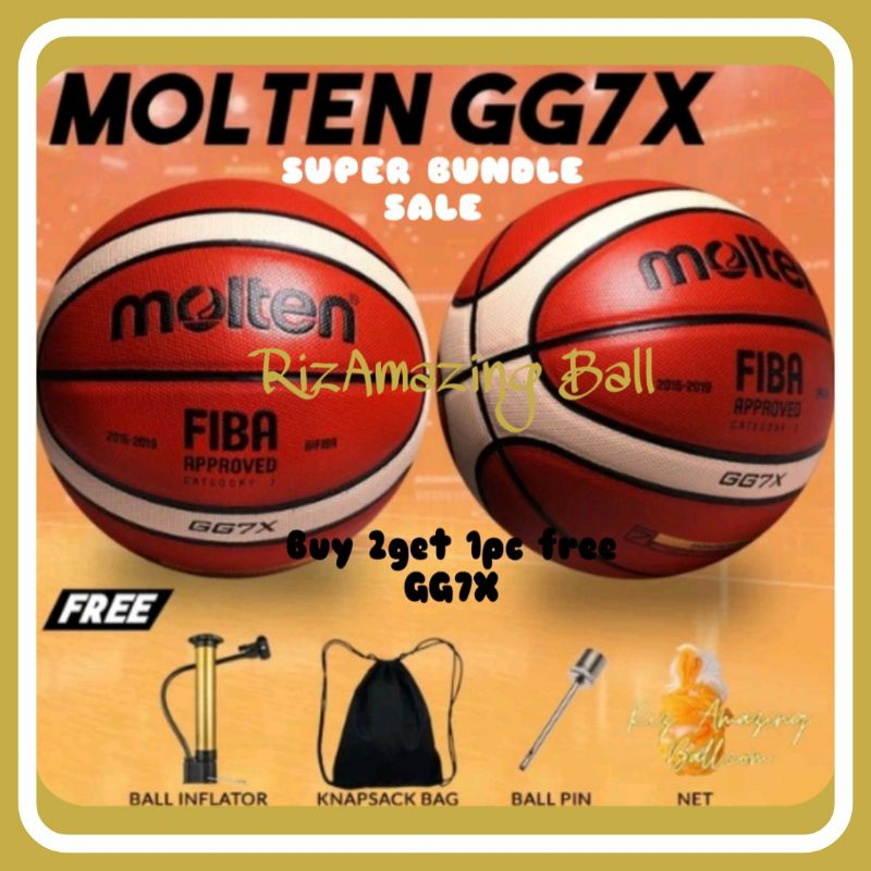 MOLTEN GG7X FIBA PU Leather Basketball Ball Size 7 Indoor Outdoor with ...