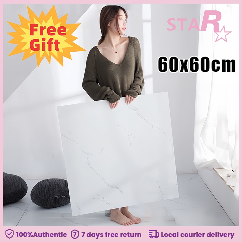 Tile Floor sticker 60x60 Marble vinyl tile floor sticker Self-adhesive ...