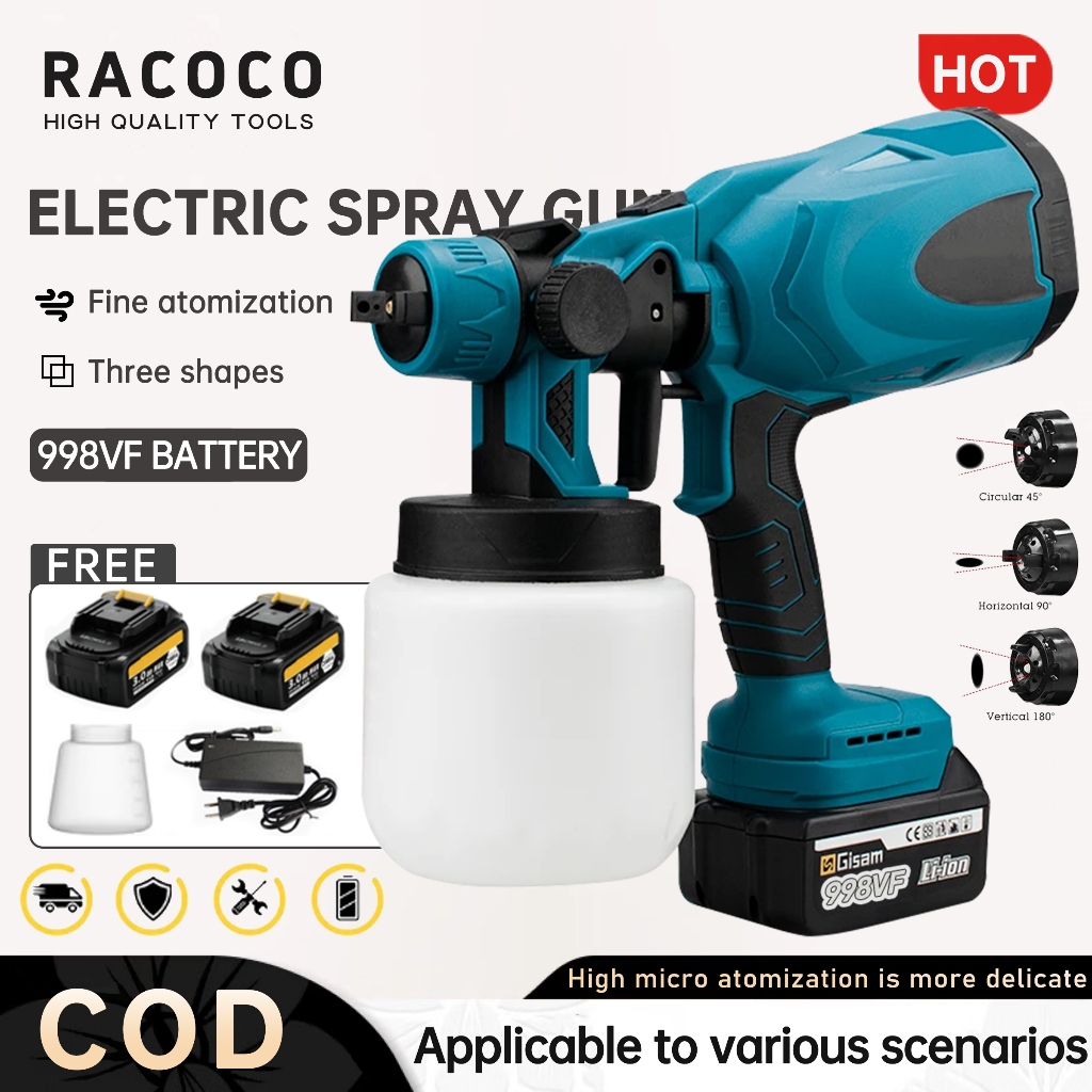 1000ML Cordless Spray Gun For Paint Electric Rechargeable Spray Paint ...