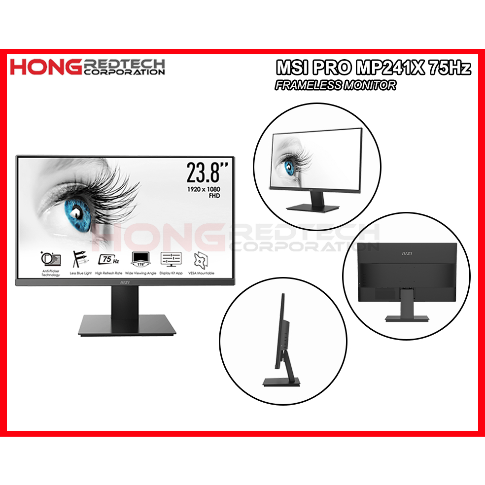 24INCH MSI PRO MP241X 75Hz FRAMELESS MONITOR | Shopee Philippines