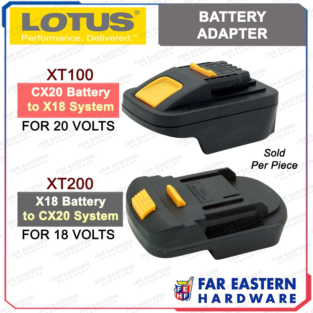 LOTUS Battery Adapter Adaptor XT100 | XT200 X18 / CX20 18V 20V System ...