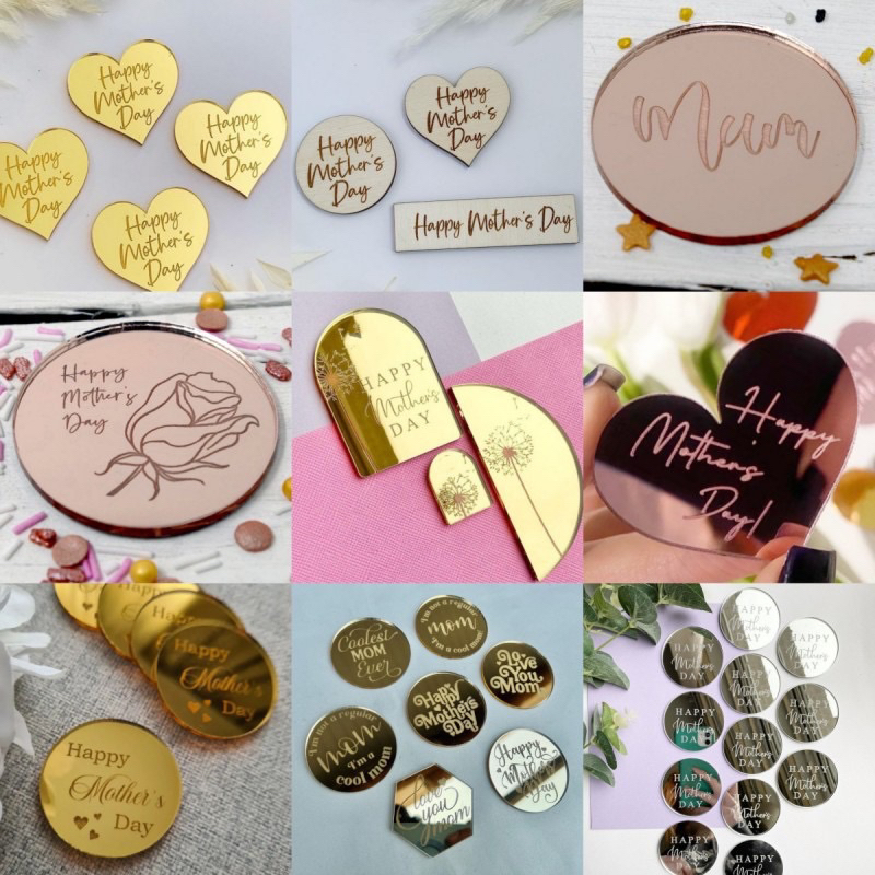 mini topper Mother’s Day topper mini acrylic cake topper cupcake topper ...