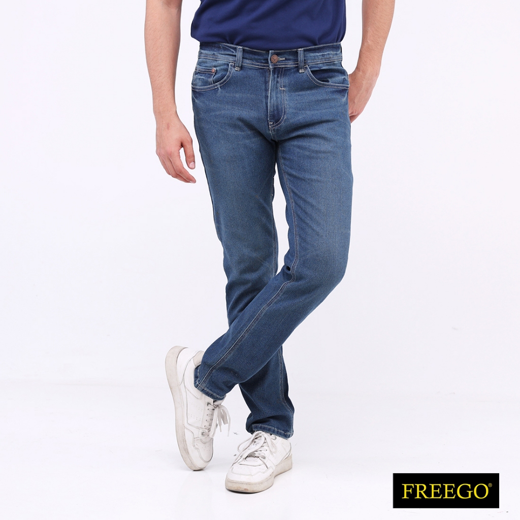 Freego Mens Denim Long Pants Slim Tapered Fit Stretch GSB23-0053 ...
