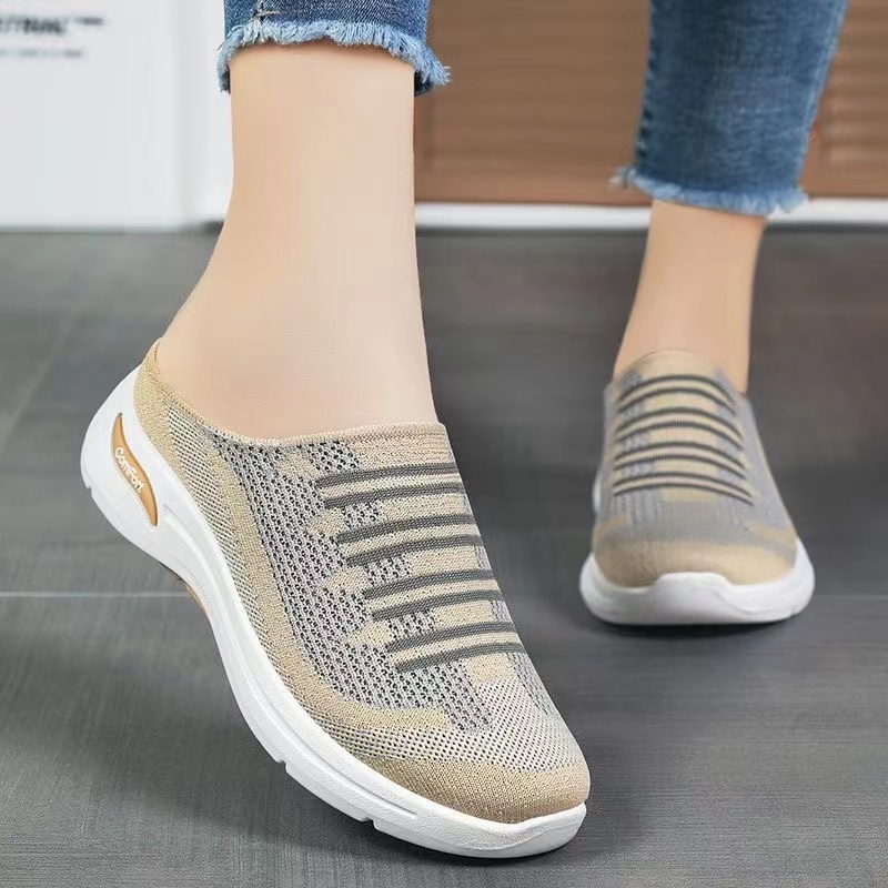 New Women Korean Style Slip On Half Shoes Lightweight Comfort Casual ...