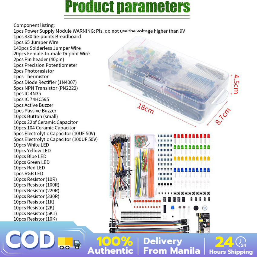 830 Breadboard Set Tie-points Breadboard Set Electronic Component Basic ...