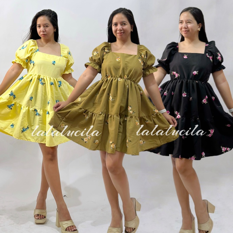 Leady Embroidered Dress M-L | Shopee Philippines