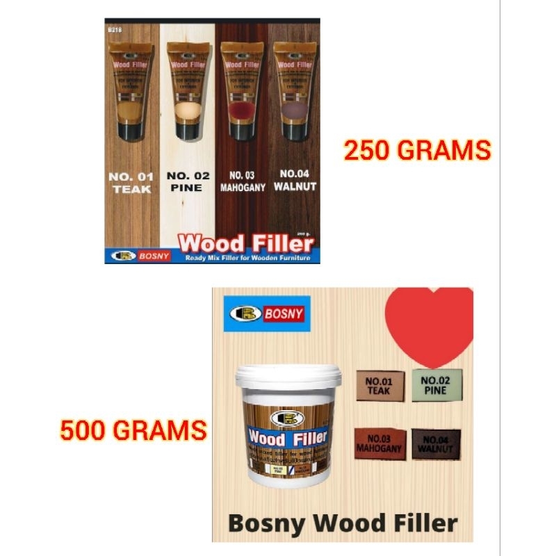 BOSNY WOOD FILLER/MASILYA SA KAHOY B218 250G,500G PANGTAKPAN NG MGA ...