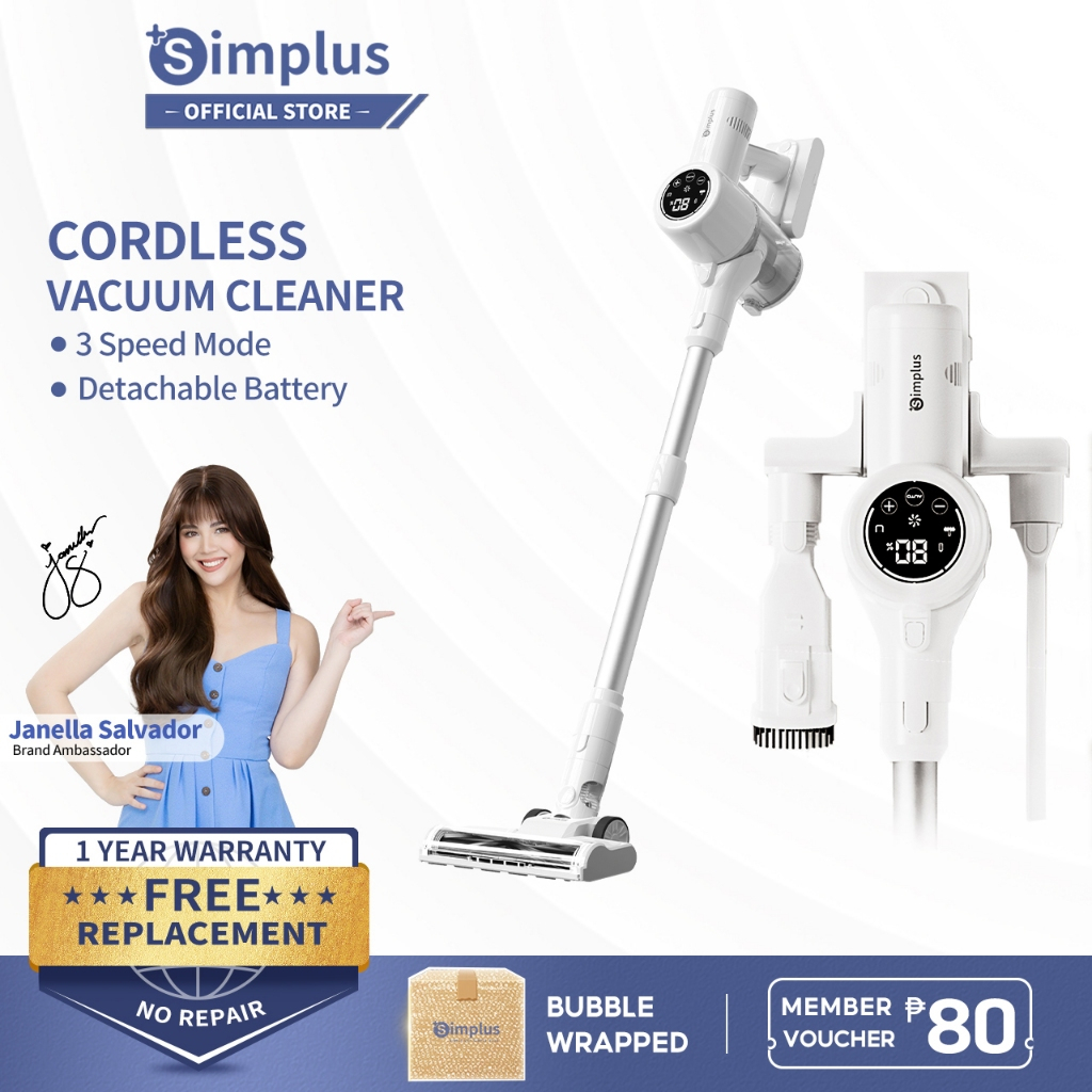 Simplus Cordless Vacuum Cleaner LED Digital Touch Screen 3 Speed Mode ...