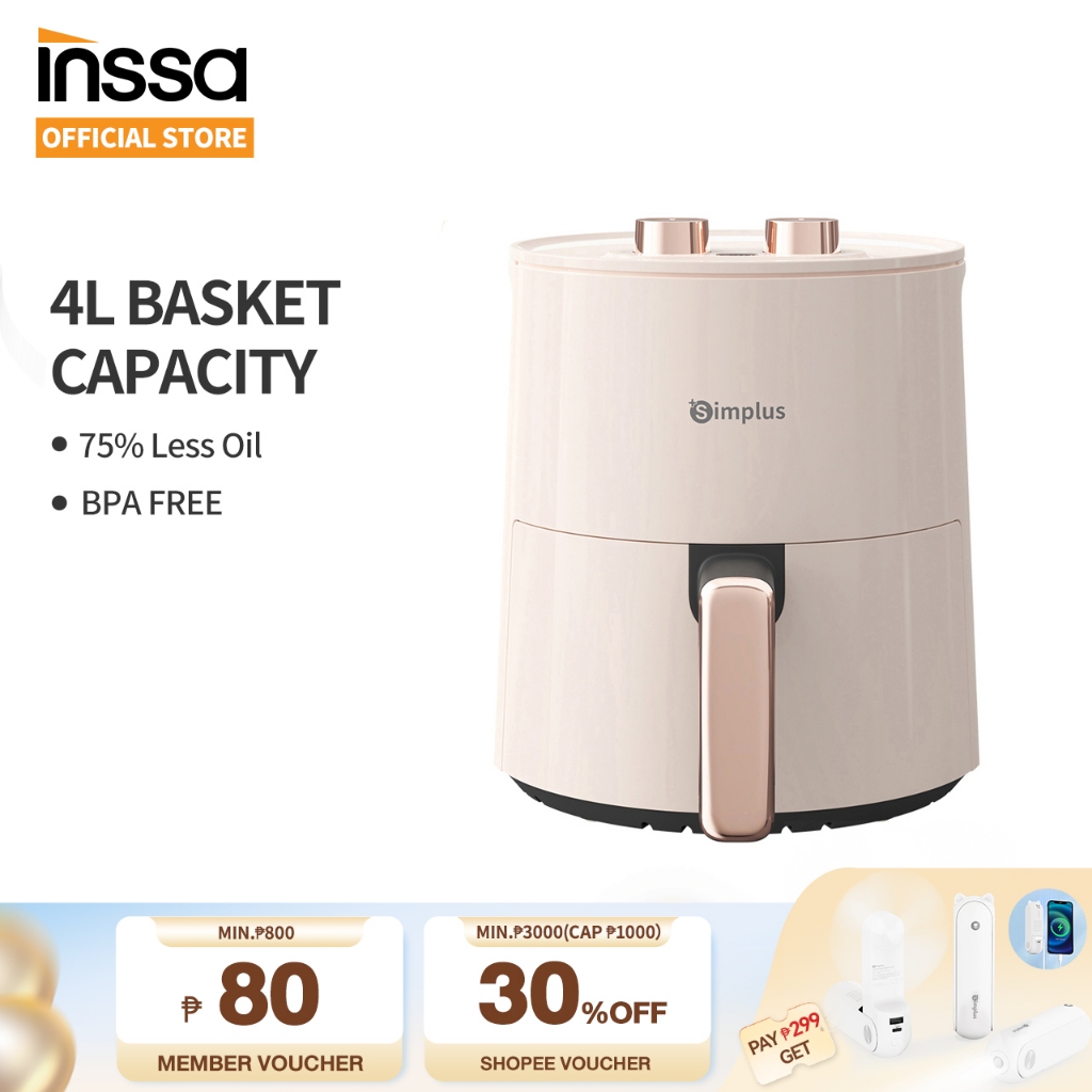 INSSA x Simplus Air Fryer 4L Multi-functional Fryer Electric Oven Oil Free Non Stick | Shopee ...