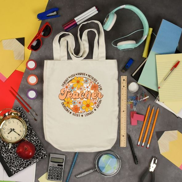 Canvas Tote bag, Teacher Tote Bag, Teacher Gift Idea, Canvas Bag ...